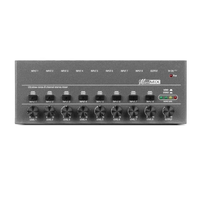 ULTRA-COMPACT MIXER KARAOK 8 Channel Professional Stereo Sound Mixer ...