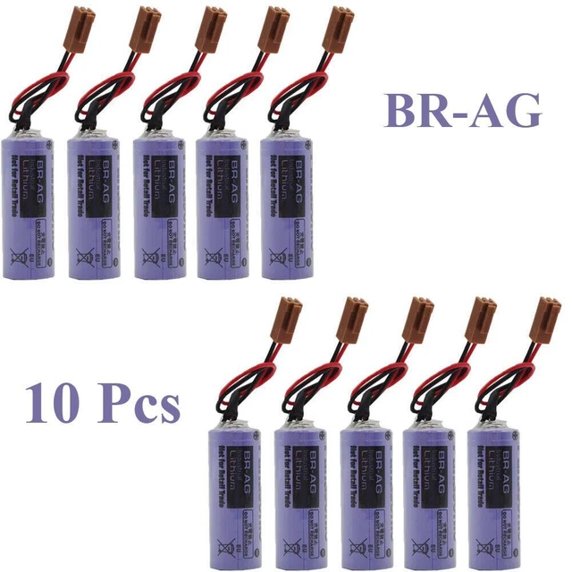 10PCS BR-AG 3V PLC Battery 1800mAh CNC Li-ion Battery with plug $172.47 ...