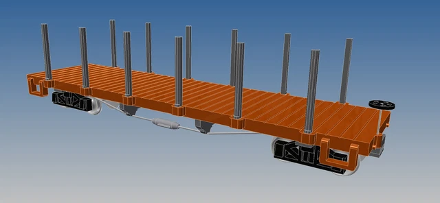 3D PRINTED ON30 1/48 scale narrow gauge model railroad 30ft Flat car ...