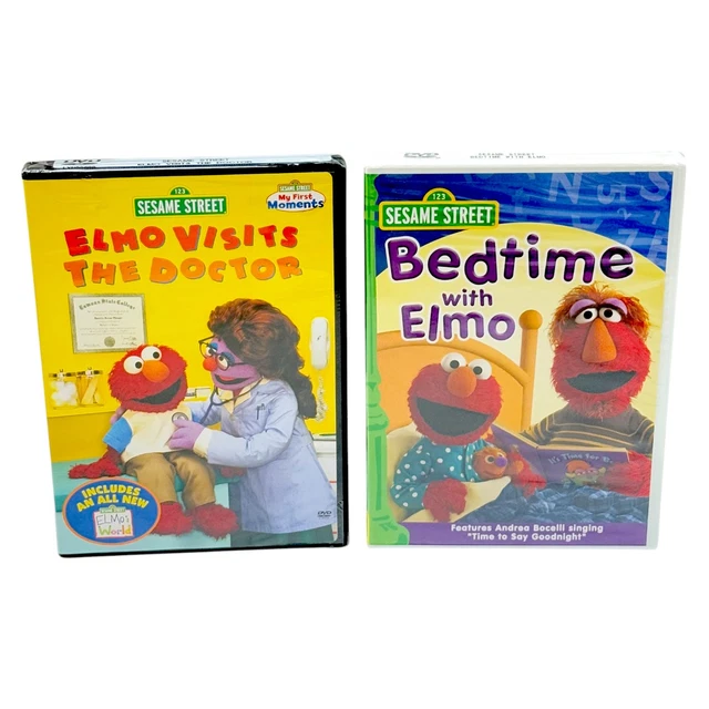 ELMO SESAME STREET DVD Lot 2 Bedtime with Elmo & Elmo Visits Doctor New ...