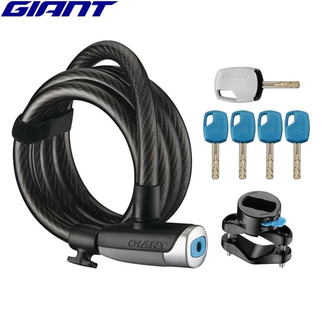 GIANT SURELOCK FLEX Key 12mm x 185mm Coil Cable Bike Lock (5 x Keys ...