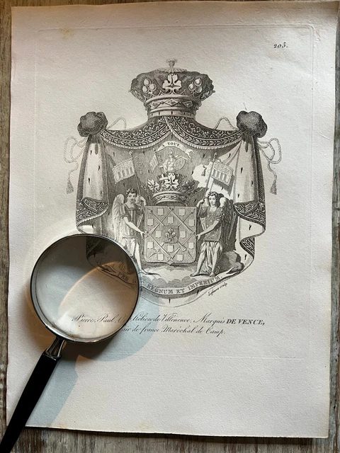 BLASON ARMOIRIE Héraldique : Marquis De Vence, Pair de France. EUR 22 ...