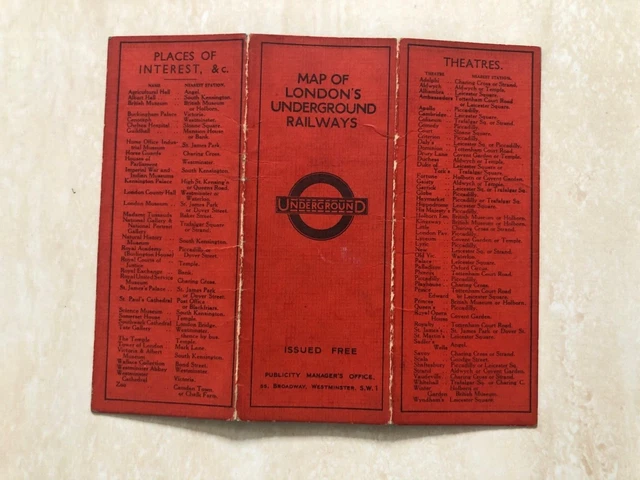 ORIGINAL MAP OF London's Underground Tube Railways (Frederick ...