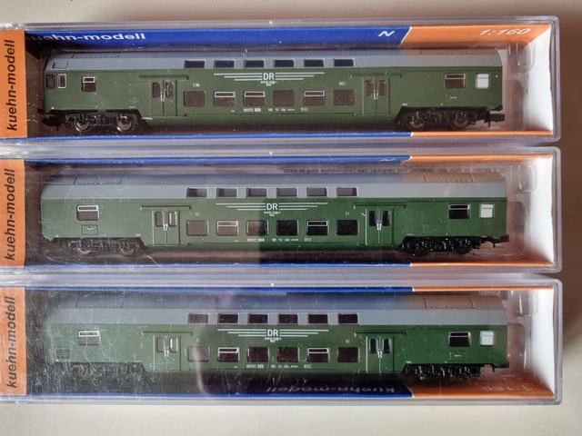 KUEHN 91000 DOPPELSTOCKWAGEN mit Steuerwagen DR 3-teilig NEU OVP Spur N EUR 269,99 - PicClick DE