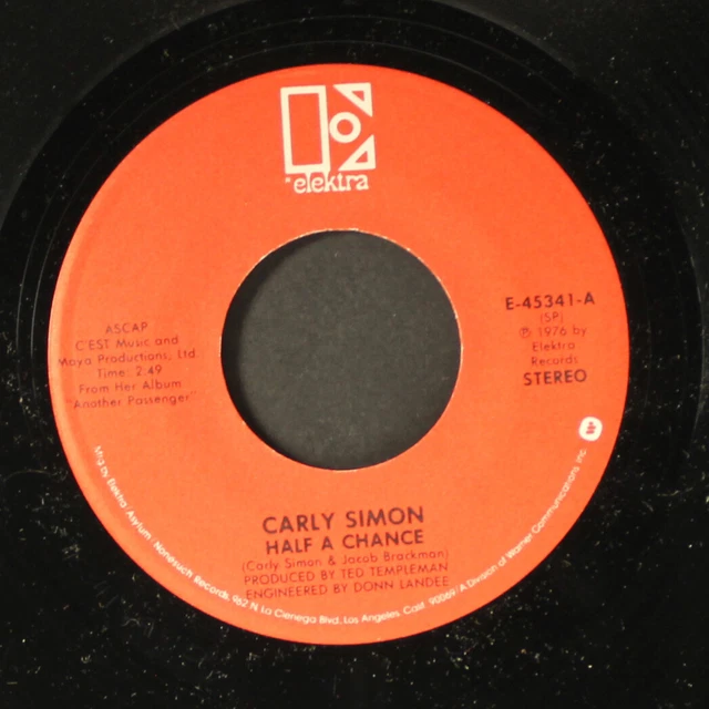 CARLY SIMON : demi-chance / libby ELEKTRA 7" Single 45 tr/min EUR 6,66 ...