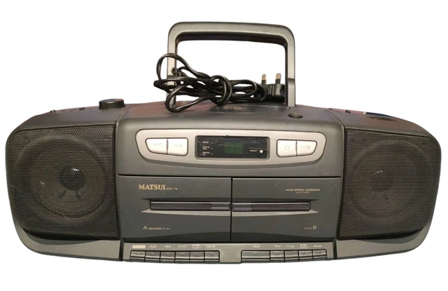 MATSUI CD78 CASSETTE/CD/RADIO player Portable With Power Lead Tested ...