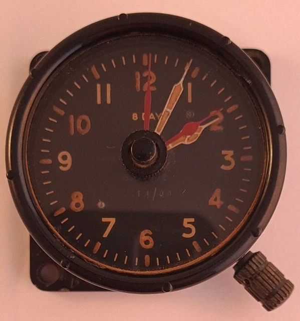 ANTIQUE WW2 AIR Ministry Aircraft RAF Cockpit Clock Spitfire, Hurricane ...