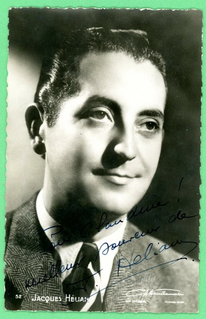 JACQUES HELIAN AUTOGRAPHE Autograph Autogramm DEDICACE PHOTO SIGNEE ...