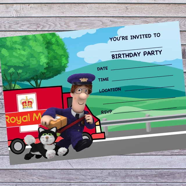* POSTMAN PAT BIRTHDAY PARTY INVITATIONS girls boys kids children x10 £ ...