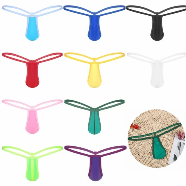 MEN BULGE POUCH Thong Mini T-back Low Rise G-string Underpants Bikini ...