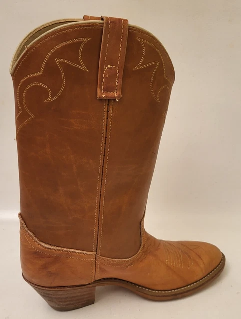 1980'S VINTAGE DINGO USA-Made Rust Brown Leather Western Cowboy Boots ...