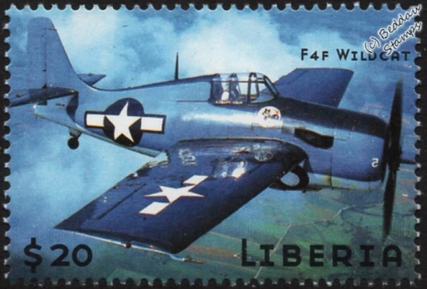 WWII US NAVY Grumman F4F WILDCAT Carrier-Based Fighter Aircraft Stamp £ ...
