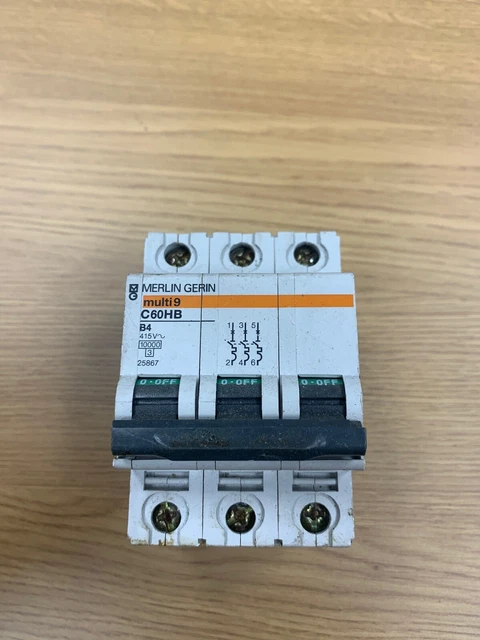 MERLIN GERIN MULTI 9 Triple Pole Mcb 4A Type 2 B C60H EUR 11,87 - PicClick FR