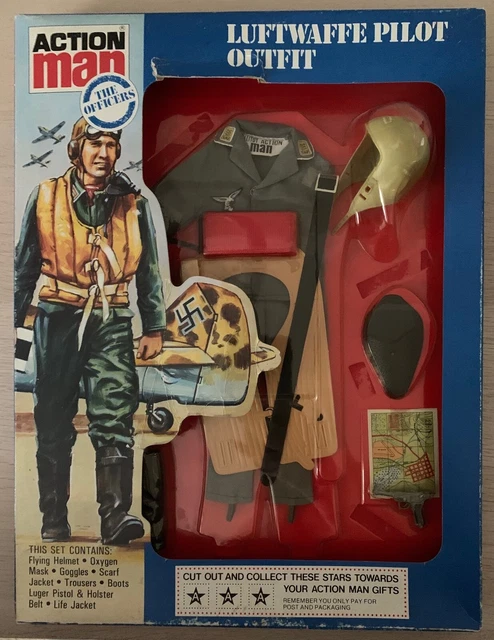 VINTAGE PALITOY ACTION Man Luftwaffe Pilot Outfit, Mint on Card/Boxed ...