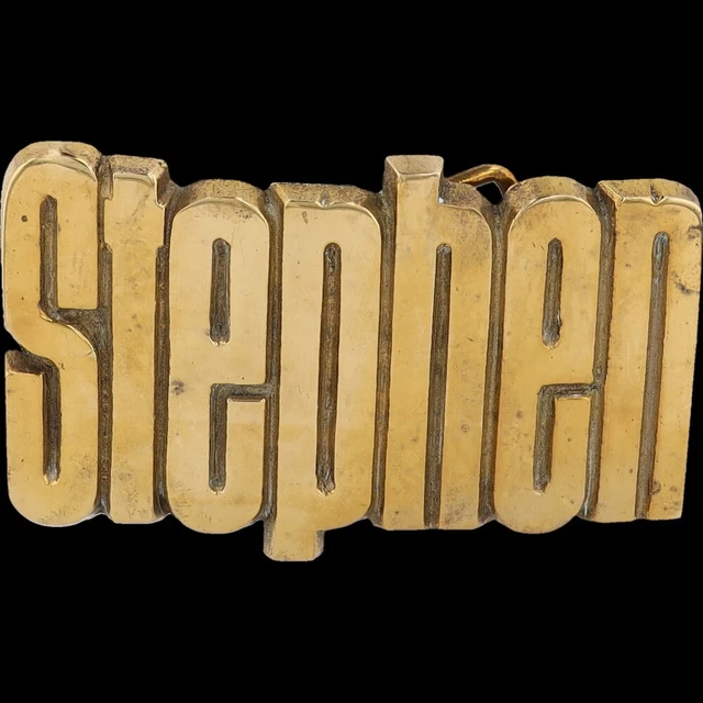 NEW BRASS STEPHEN Steve Stevie Steven Name Tag 1970s NOS Vintage Belt ...
