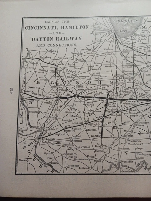 1902 TRAIN ROUTE Map + Report CINCINNATI HAMILTON & DAYTON RAILWAY ...