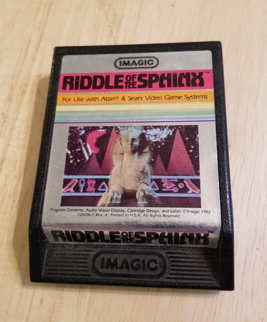 VINTAGE IMAGIC RIDDLE Of The Sphinx For Use With Atari/Sears Video game ...