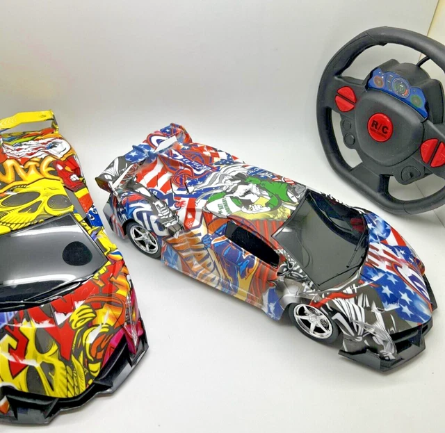 GRAFFITI RC RACING Car with Light 4WD Boys Girls Remote Control Kids ...