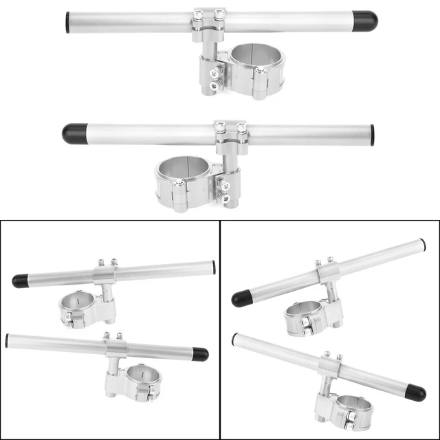 UNIVERSAL ADJUSTABLE ROTATABLE CNC Billet Clip Ons Fork Tube Handlebar ...