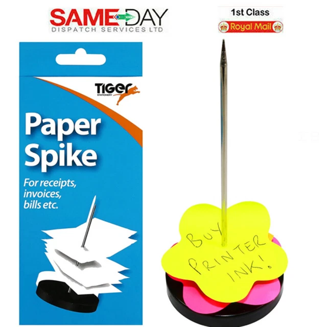 PAPER SPIKE MEMO Note Letter Receipt Spike Metal Spike With Holder ...