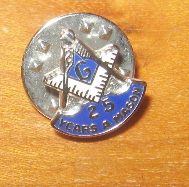 VINTAGE MASONIC PINS - 25 Years a Mason Lapel Pins - 1 Mini Masonic ...