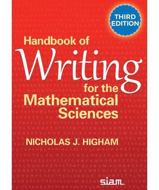 HANDBOOK OF WRITING for the Mathematical Sciences by Nicholas J. Higham ...
