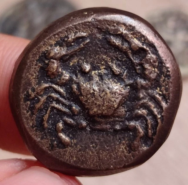 RARE OLD ANCIENT Sicily Acragas AR Didrachm Eagle Crab Akragas Coin 510 ...