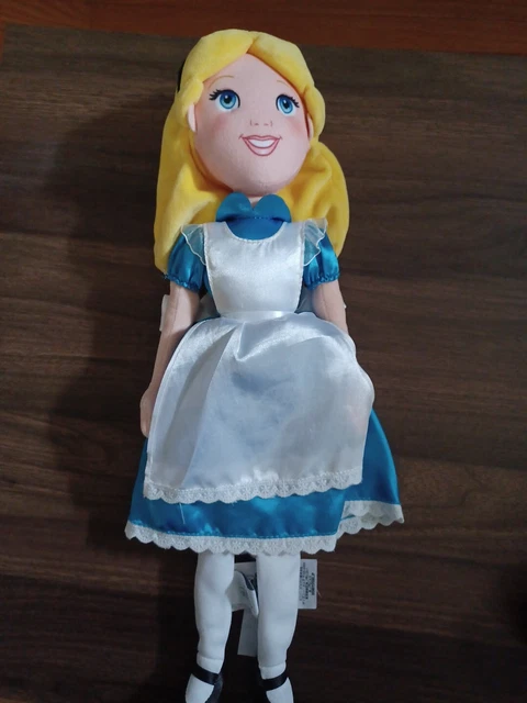 ALICE IN WONDERLAND Plush Doll Disney Store 20" Soft Princess Stuffed ...
