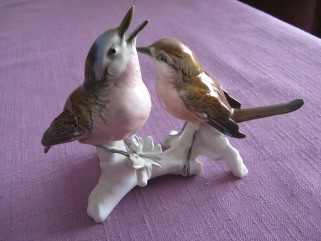 PAIRE D'OISEAUX EN porcelaine de Saxe - Années 1970/1980. EUR 140,00 ...