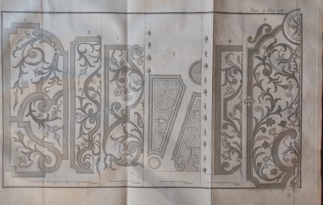 GRAVURE ANCIENNE XVIII Eme-Exemple De Parterre De Broderie EUR 40,00 - PicClick IT