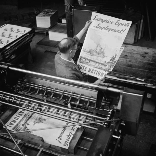PRINTING POSTERS FOR The 1945 General Election Campaign 1945 Old Photo ...