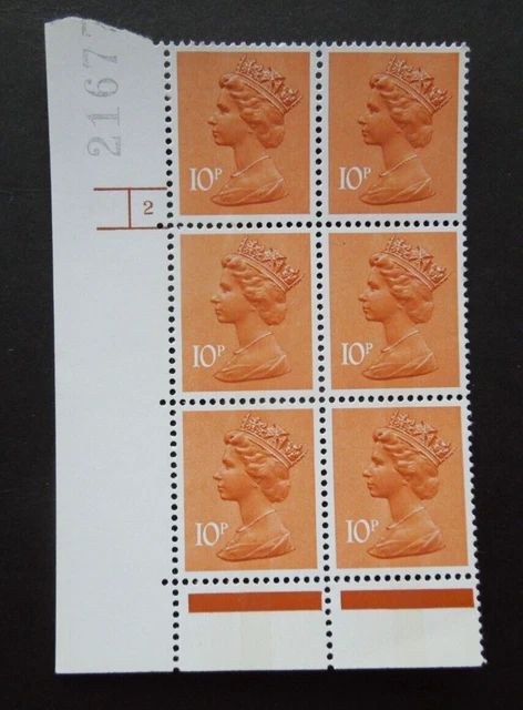 GB DECIMAL MACHIN Definitive 10p Cylinder Block 2 NO DOT Ph 20 SG U190 X888 UM £0.99 - PicClick UK