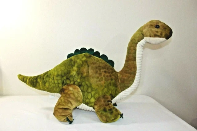 HUGFUN BRONTOSAURUS DINOSAUR PLUSH - 26" Large Green Brown Stuffed ...