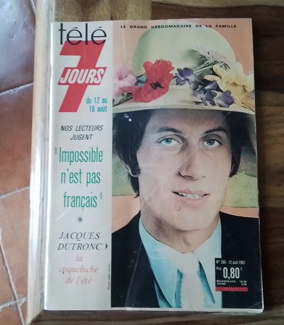 MAGAZINE TÉLÉ 7 jours N°386 Jacques Dutronc la coqueluche de l'été bel état EUR 8,00 - PicClick FR