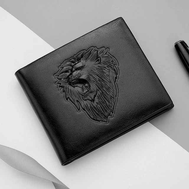 3D EMBOSSED LION'S Head Coin Purse ID Card Holder Credit Card £7.34 ...