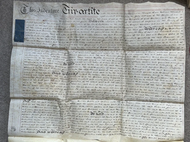 1801 INDENTURED PROPERTY deed, Farendon & Phillipson, North Street ...