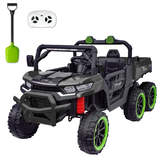BLACK KIDS 2 Seater Ride on Car 24V Electric Dump Truck 4WD Off-road ...