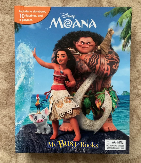 DISNEY MOANA BUSY Book Set Story 10 Figurines, A Storybook and A ...