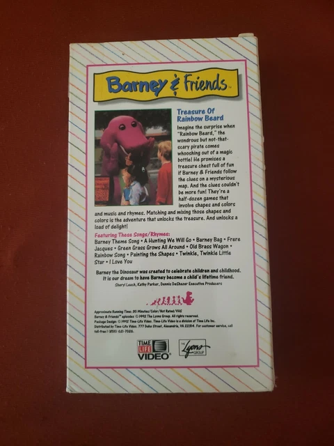RARE BARNEY AND Friends VHS Treasure Of Rainbow Beard Time Life Purple ...