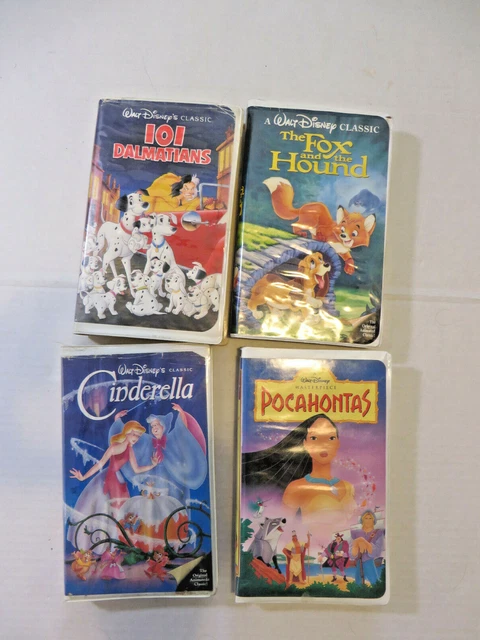 LOT OF 4 Disney Clamshell VHS Tapes Black Diamond Classics Cinderella ...