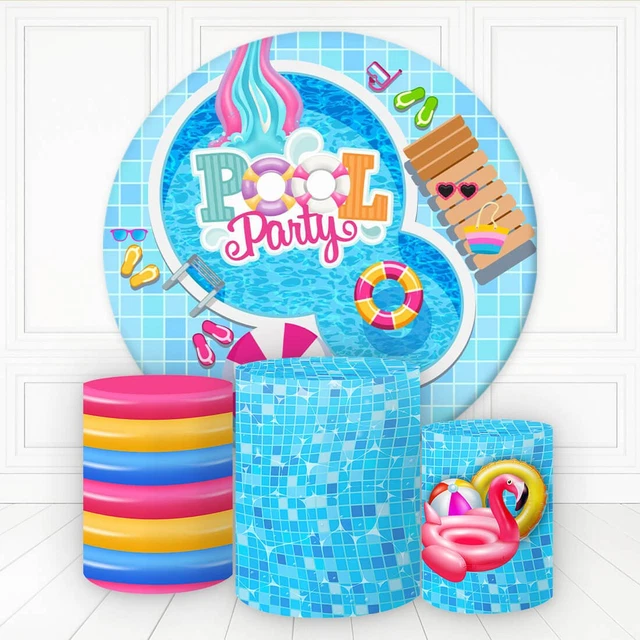SUMMER POOL COOL Happy Holiday Round Backdrop Kit $37.79 - PicClick AU