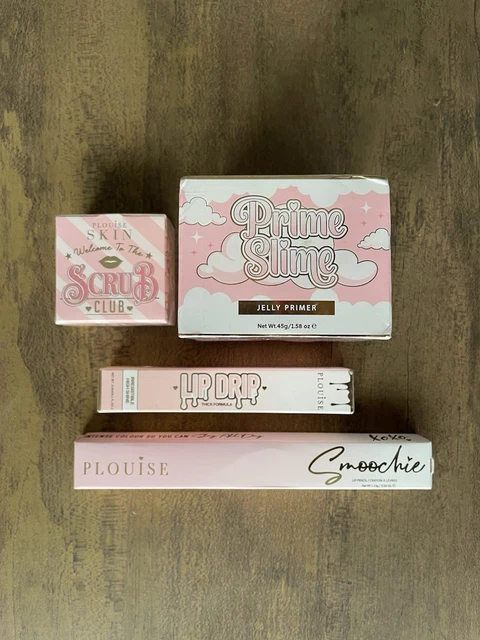 PLOUISE 4 PIECE Bundle Prime Slime Lip Drip Lip Scrub Lip Pencil Brand ...