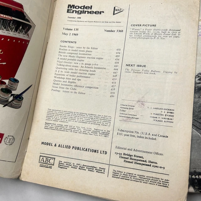 5 X MODEL Engineer Magazines 60s-70s & 1939 + Model Builder 1975 ...