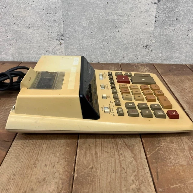 CASIO FR-1215S VINTAGE Printing Calculator Beige Standard Key Layout AC ...