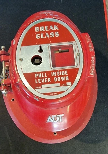VINTAGE ADT CODED Fire Alarm Box 1-3-5 With break glass and rod $145.00 ...
