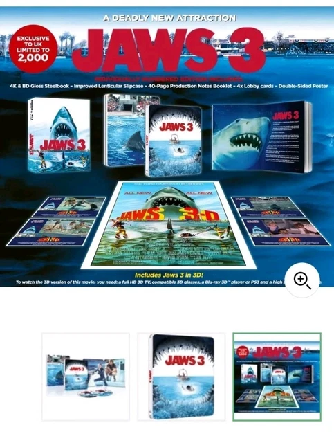 JAWS 3 (COLLECTOR'S Edition 4K Ultra HD Blu Ray Steelbook Box Set) *PRESALE* EUR 117,94 ...