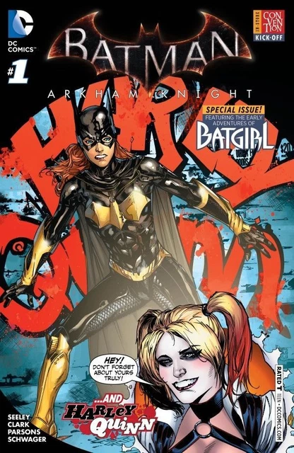 BATMAN ARKHAM KNIGHT # 1 Comic Batgirl HARLEY QUINN Convention Kick-off ...