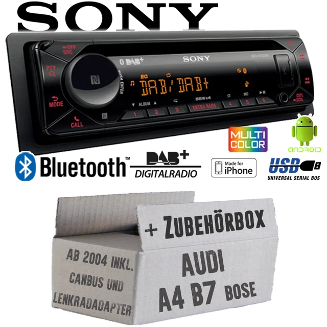 AUTORADIO SONY BLUETOOTH | DAB+ | CD/MP3/USB AUTO kit de montage pour ...