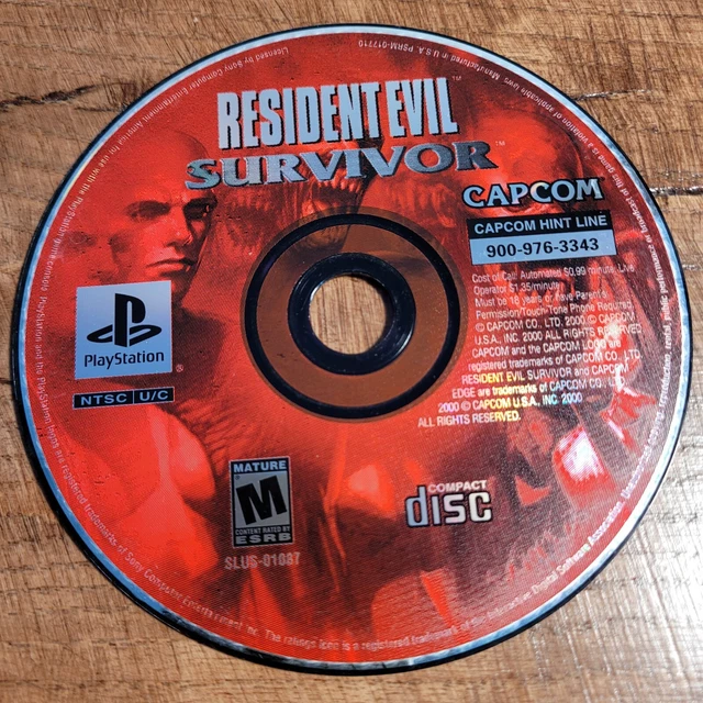 RESIDENT EVIL: SURVIVOR (Sony PlayStation 1, 2000) Disc Only - Tested ...