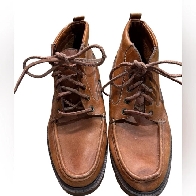 H.S. TRASK MENS Size 8M Brown Leather Vibram Lug Sole Boots £42.78 ...